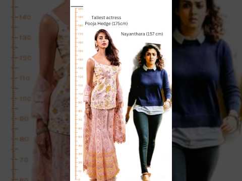 South Actress shortest to tallest comparison #nayanthara #rashmikamandanna #poojahegde #trisha