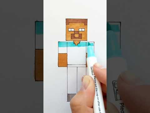 How to draw and color Steve from Minecraft #drawing #kids #coloring