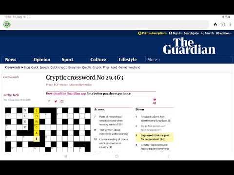 Guardian Cryptic Crossword (Friday, 16 August 2024)