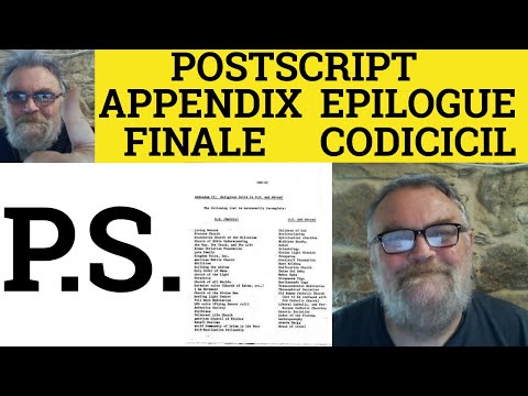 🔵 Codicil Meaning - Define Epilogue - Postscript Example Appendix Finale Codicil Epilogue Postscript