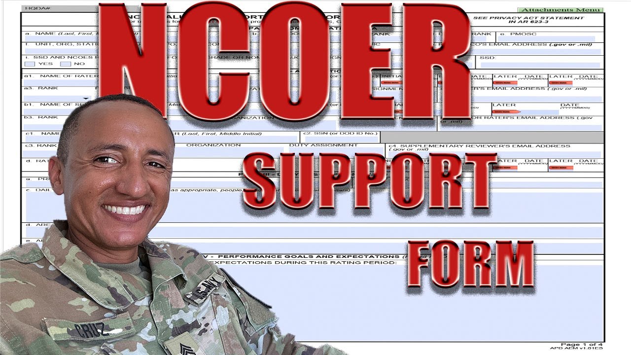 How to Use the NCOER Support Form DA Form 2166-9-1A