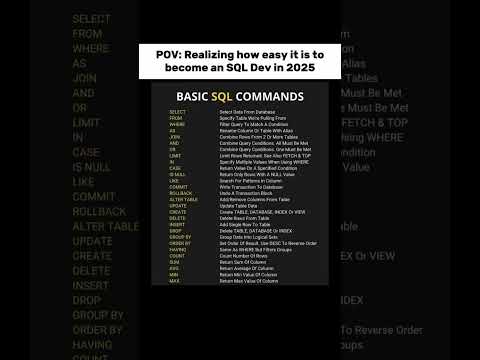 Basic SQL Commands... #coding #programming #job #interview #placement #webdevelopment #mysql #sql