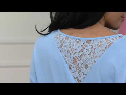 Denim & Co. Dolman Sleeve Knit Top with Lace Back Detail on QVC