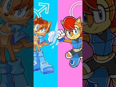 Sonic The Hedgehog Gender Swap Sally Acorn 💙🩷✨#shorts #sonicthehedgehog #genderswap