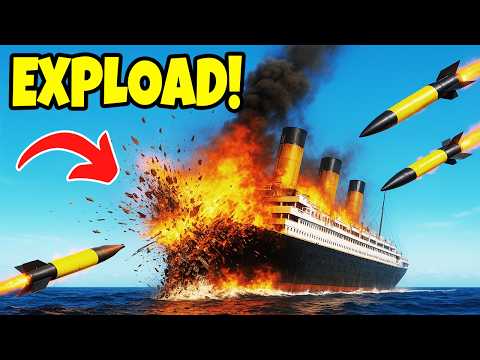 Most Realistic MISSILES VS TITANIC Destruction! Roblox