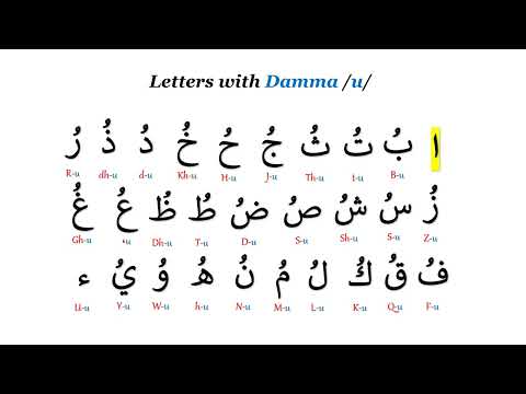 (Damma) Arabic letters pronunciation with "Damma" for beginners