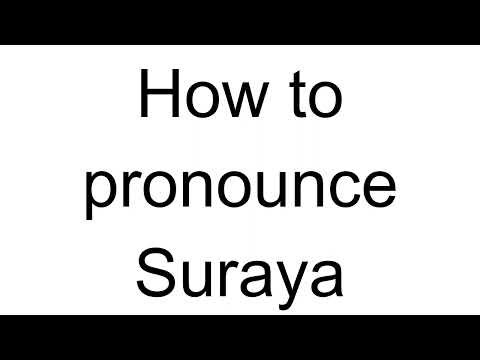 How to Pronounce Suraya (Arabic)