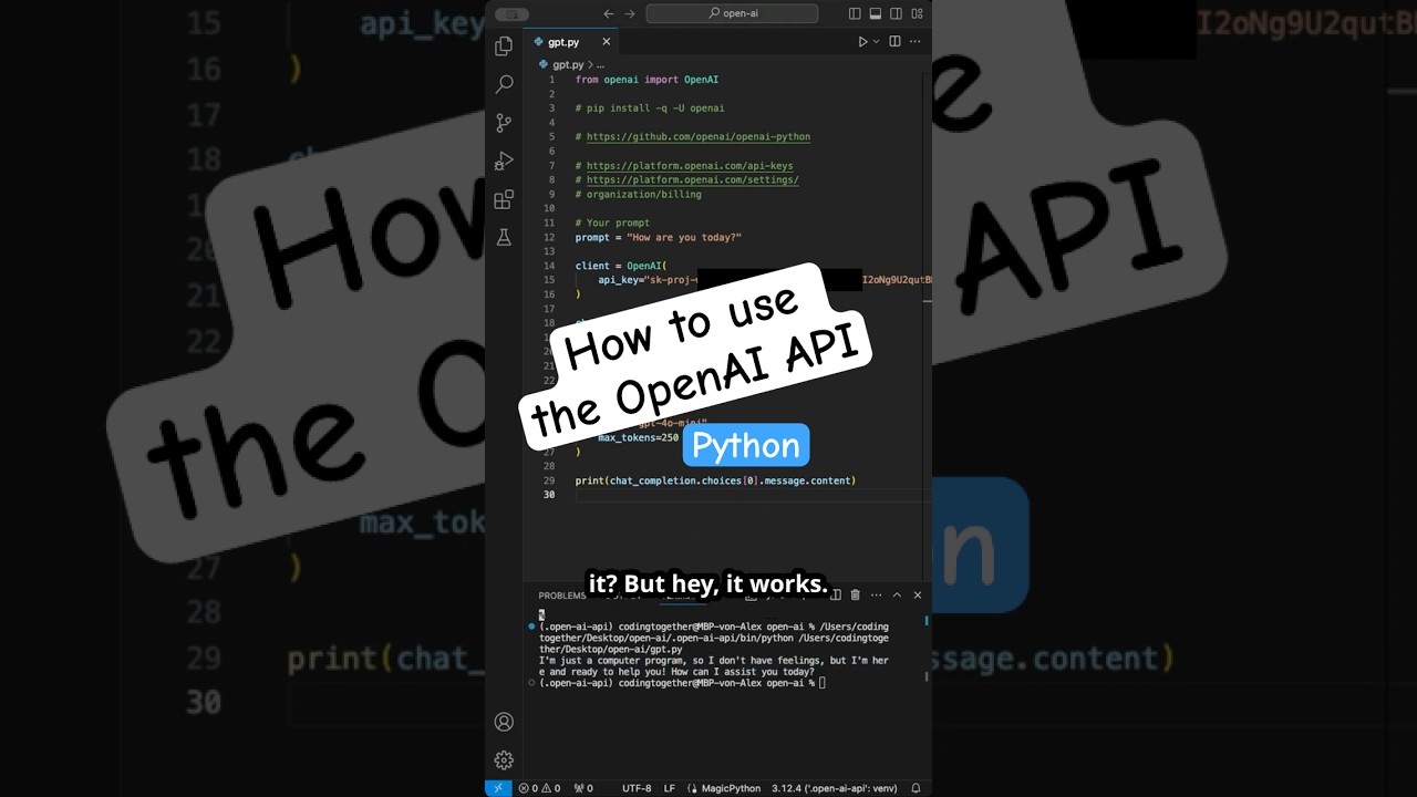 How to use the OpenAI API in Python? #coding  #python  #openai #ai