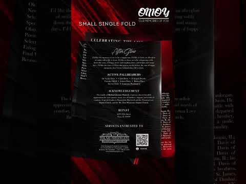 Michael Davis Funeral Program Design - Small Single Fold