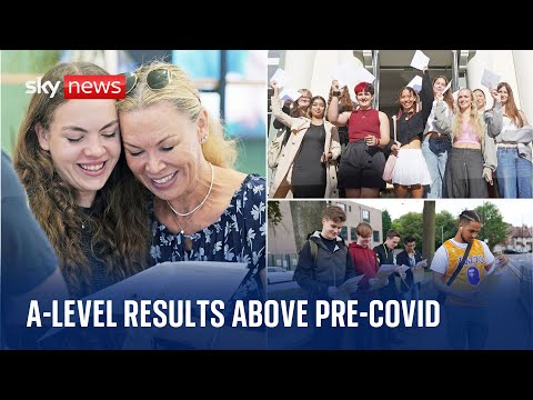 A-level results: Number of top grades down on last year but still above pre-pandemic levels