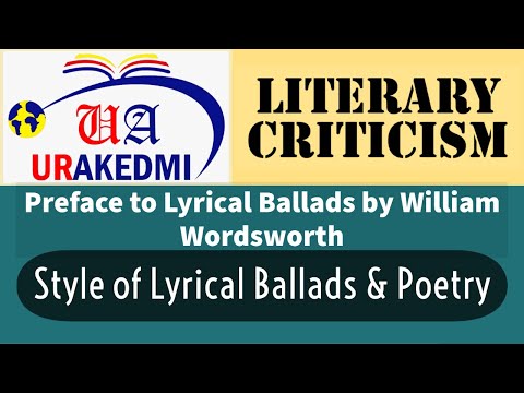 Preface to Lyrical Ballads: Style of Lyrical Ballads |Wordsworth|Lyrical Ballads|Literary Criticism|
