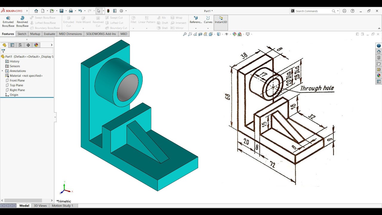 Solidworks part modeling tutorial-44#jscadcam #Solidworkstutorial #Solidworkspartmodeling