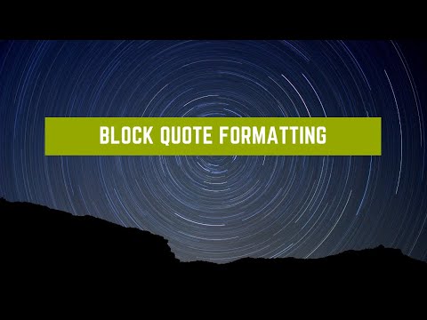 Block Quote Formatting