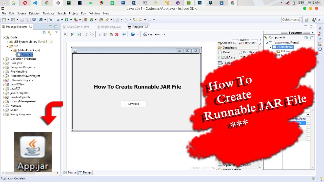 How to Create an executable (runnable) JAR File using Eclipse