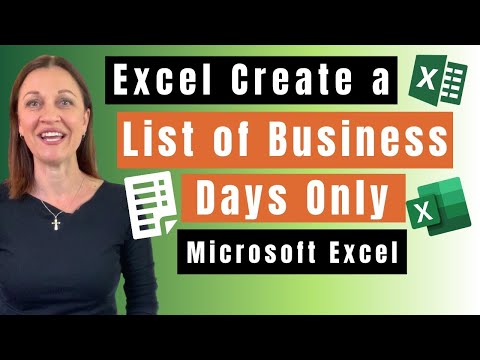 Create a list of working days - Excel WORKDAY function