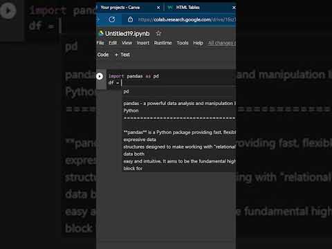 make dataframe from HTML TABLE with 1 line of code in pandas #pandas #pythontips #dataframe