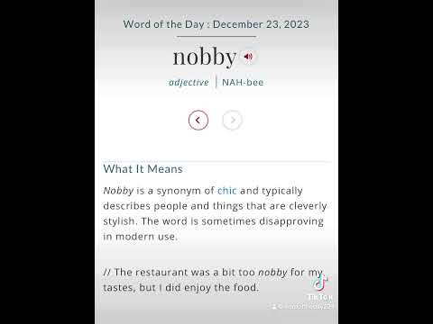Nobby | Word of the Day | Dec. 23 | Webster’s Dictionary