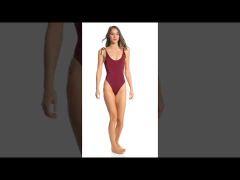 Indah Believe Solid Scoop Neck One Piece Swimsuit | SwimOutlet.com
