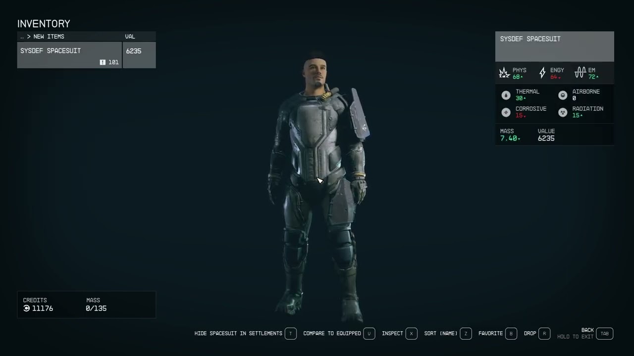 Starfield SysDef Spacesuit Console Command Cheat Code