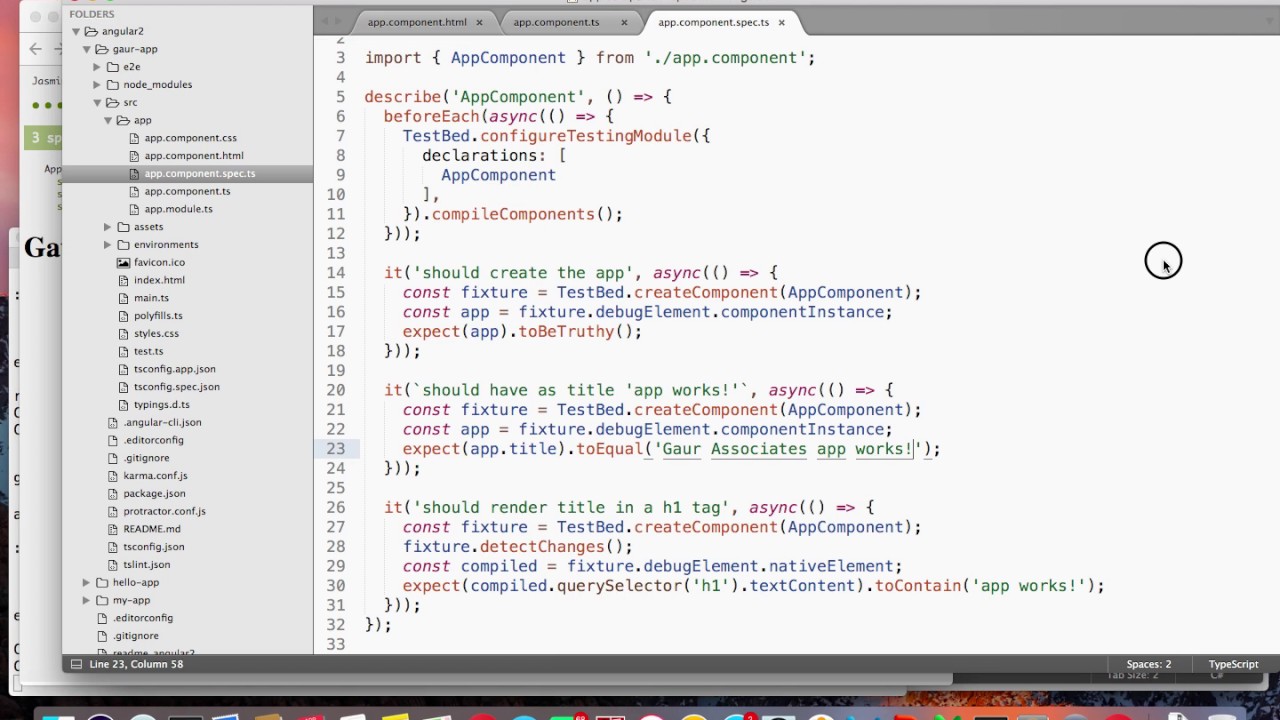 angular 2 basic testing in 5 min