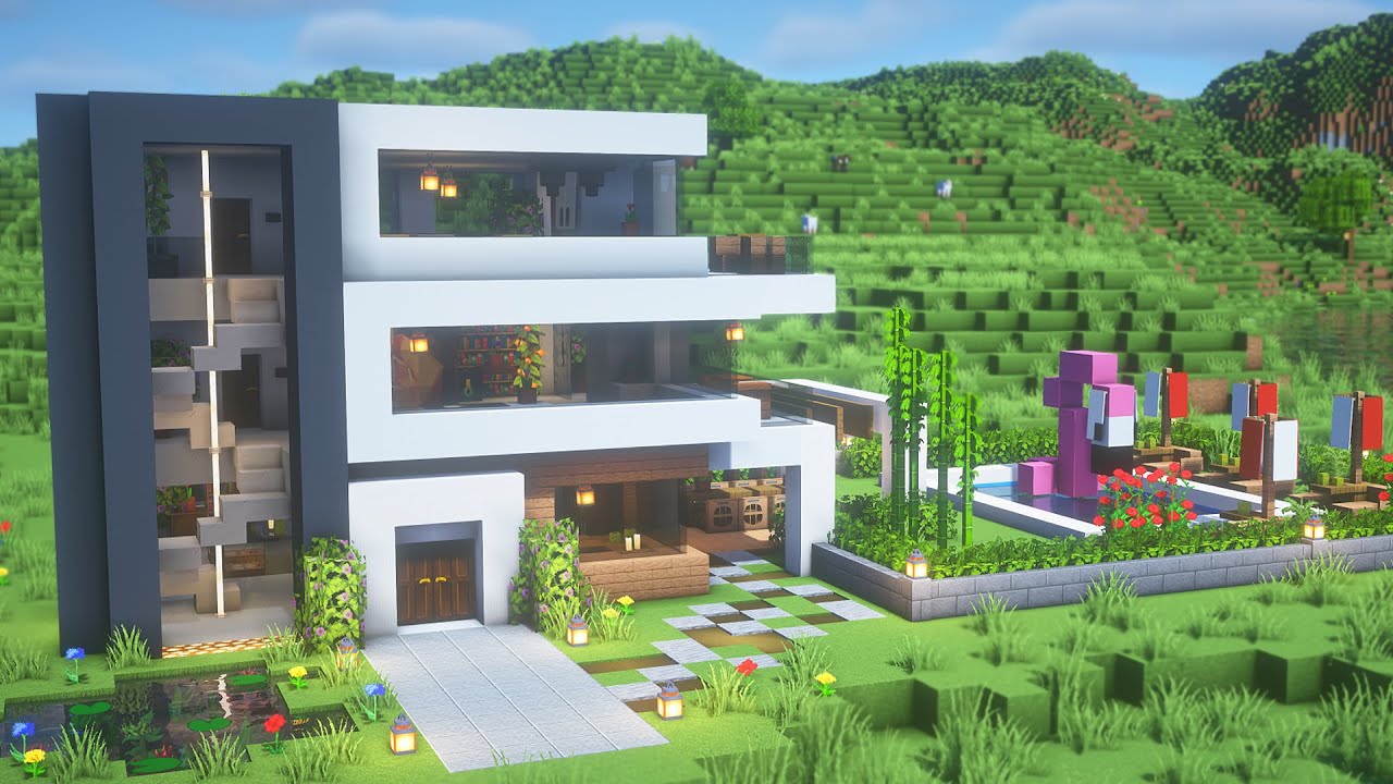 Minecraft: How to Build a Modern House | Luxury Villa Tutorial ...