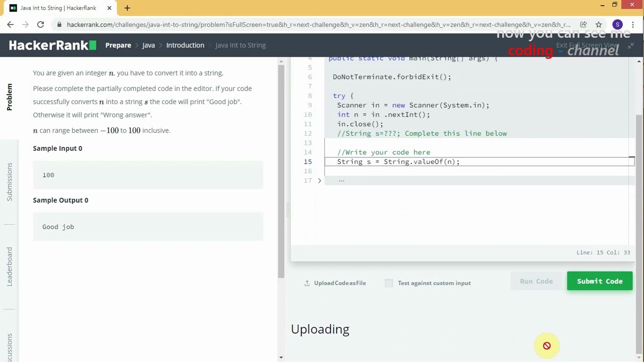 HackerRank - Java #11 - Java Int to String