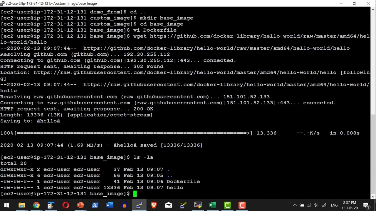 Docker Container Image Build FROM Base Image - Video 22