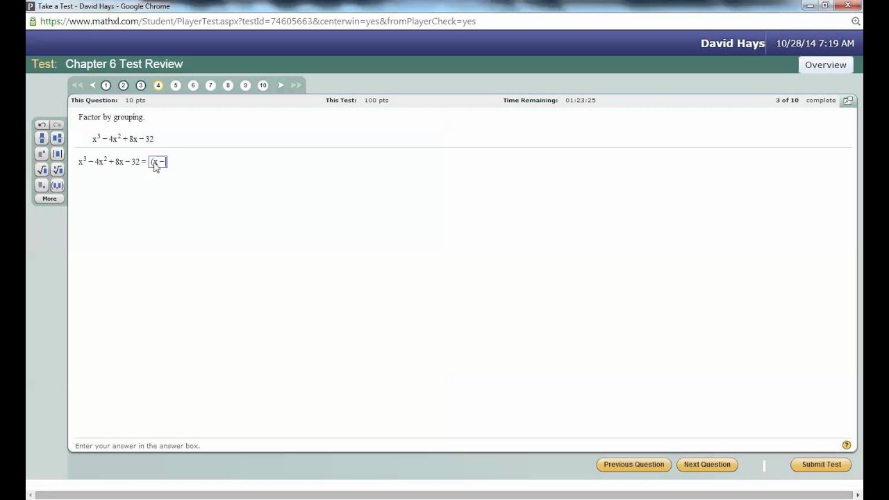Intermediate Algebra with Review - Chapter 6 Test Review