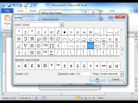Word 2010 Using Symbols and Pictures For Bullets