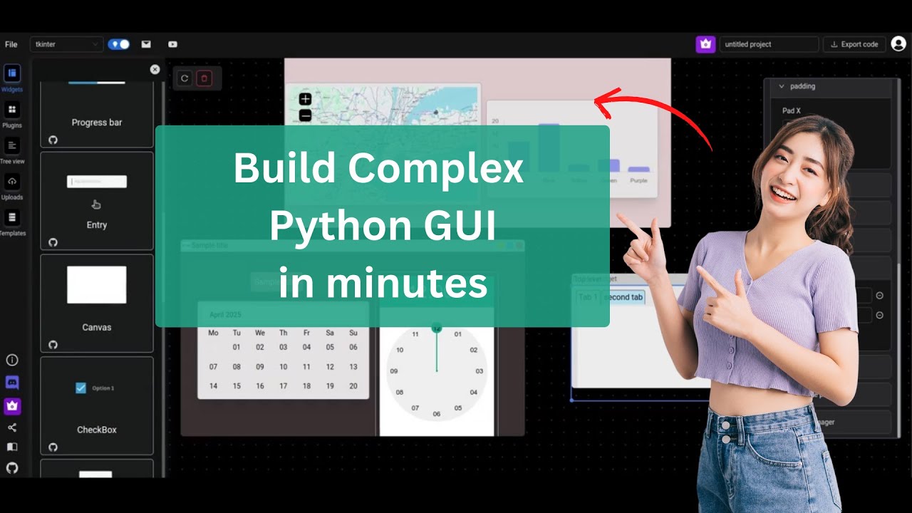 Moder Python GUI Builder (2025)  | Drag and drop GUI builder for python   #python
