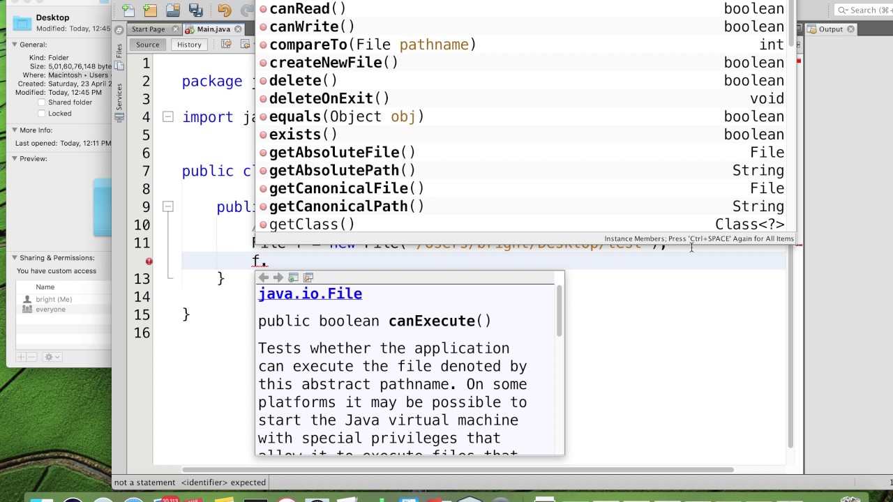 Demonstration of mkdir( ) and mkdirs( ) in Java