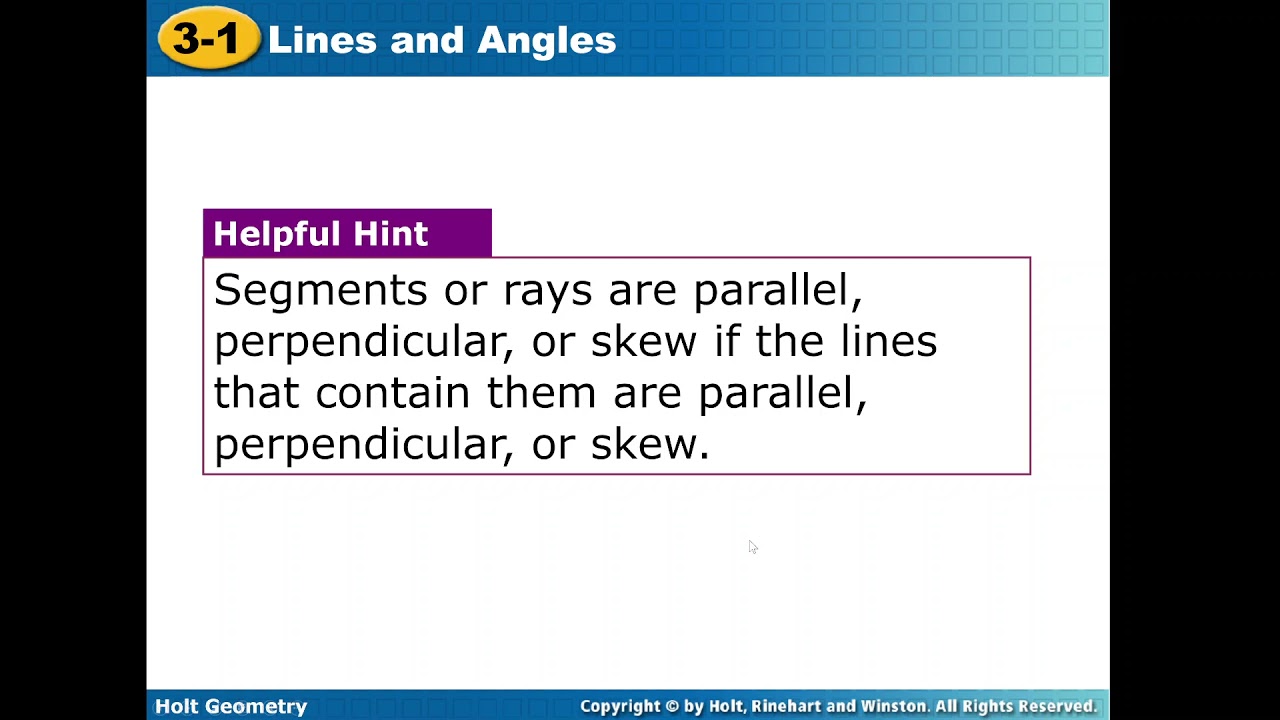 3 1, 3 2 Pair of Lines and Angles Transversal and Parallel Lines