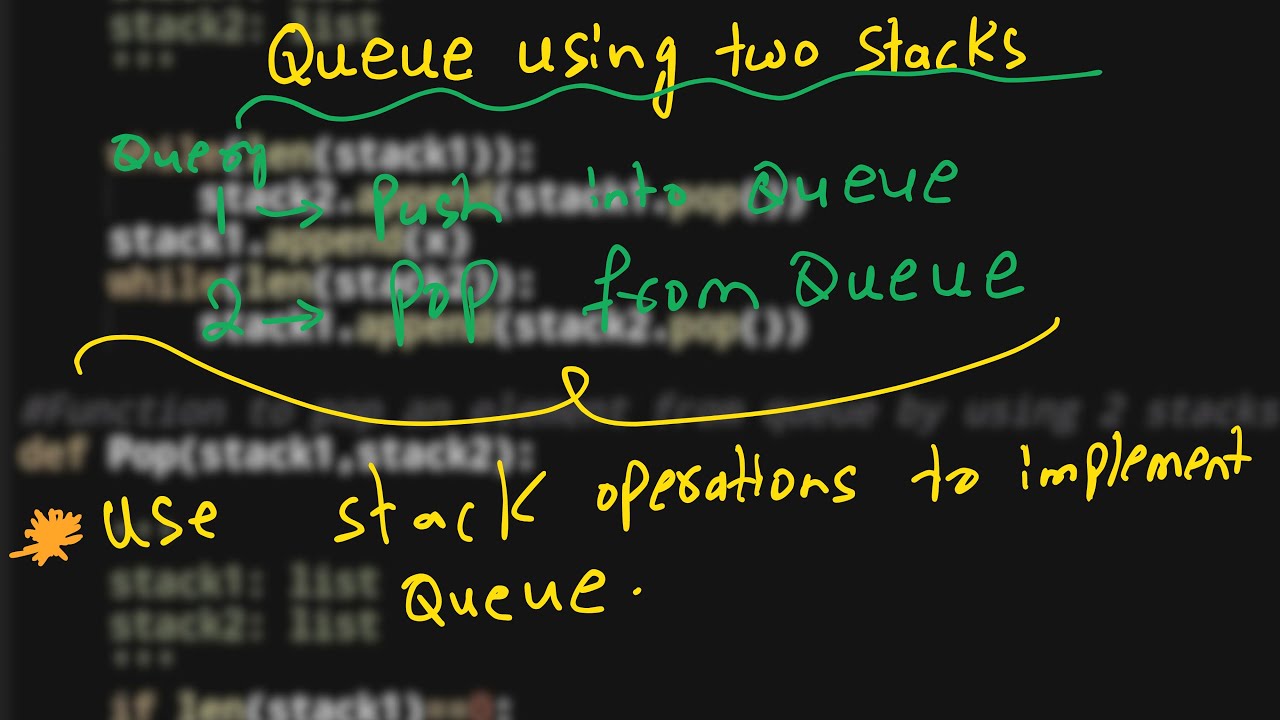 3.Queue using two stacks  | Stack and Queue | Python | GFG | Must Do Coding Questions