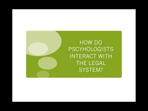 Psychologists in the Legal System