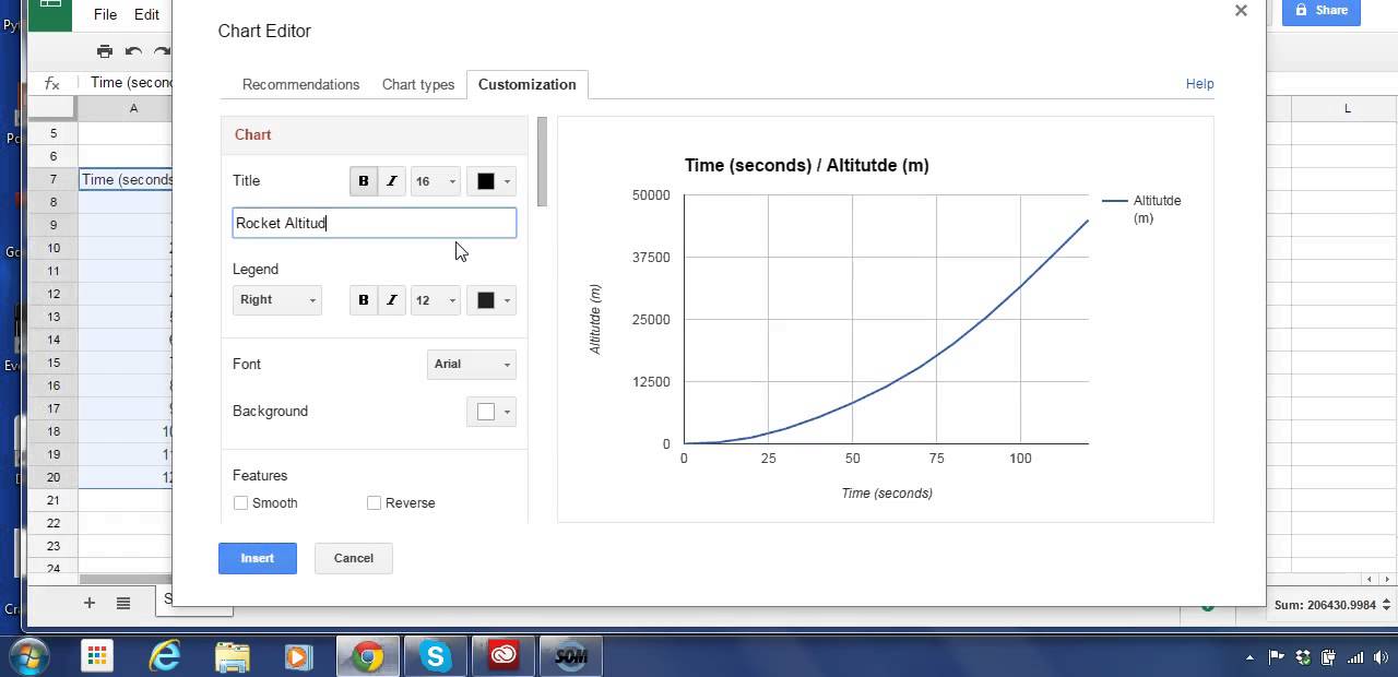 Graphing in Google Sheet