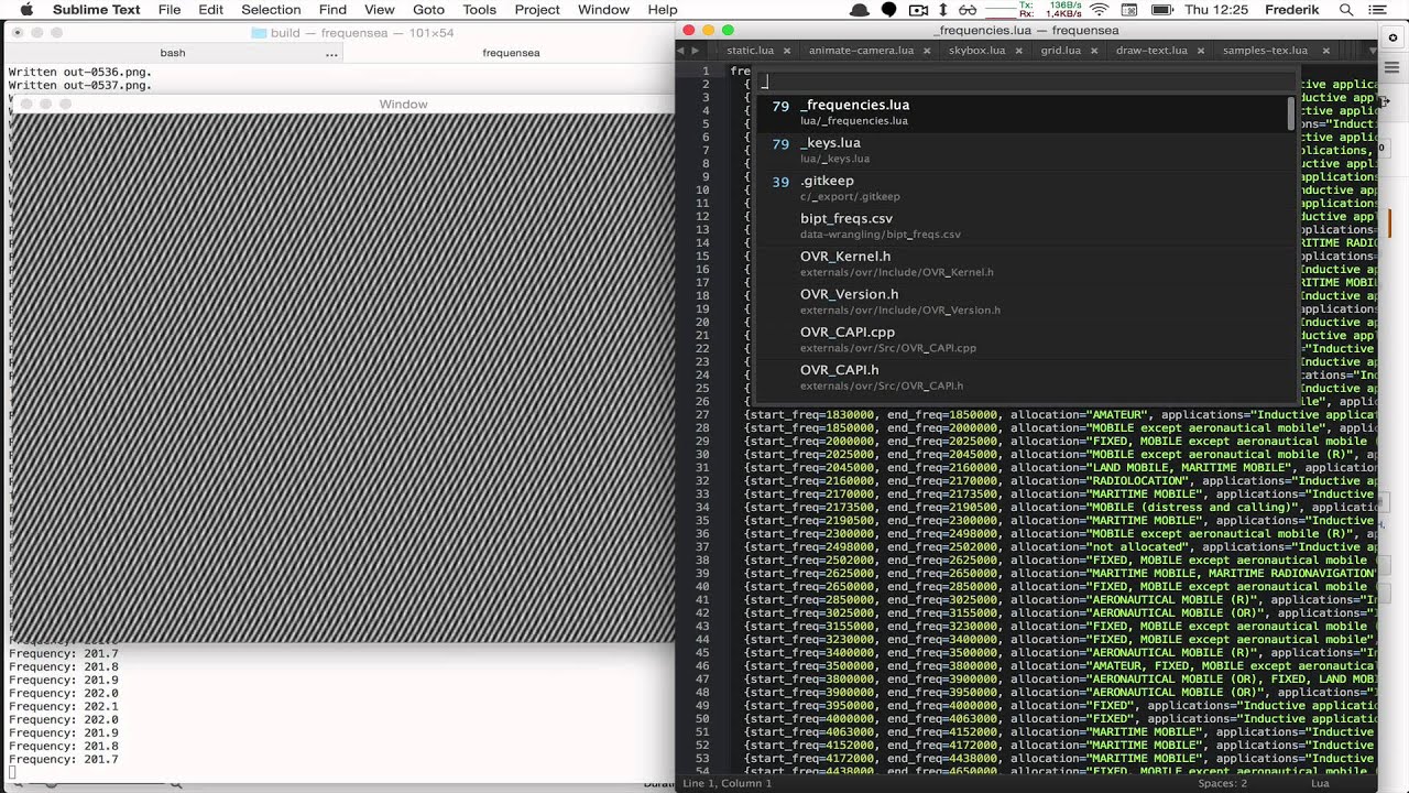 Visualizing the electromagnetic spectrum with Frequensea