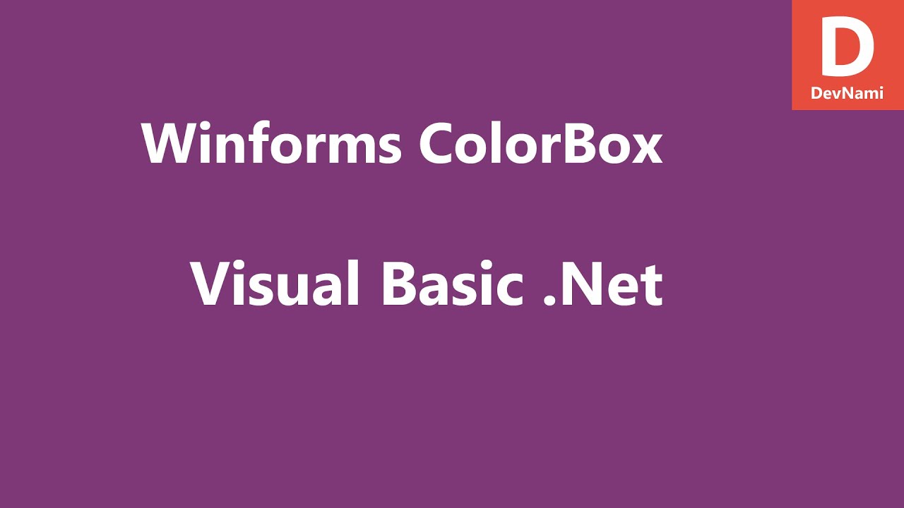 Visual Basic .Net ColorBox Control