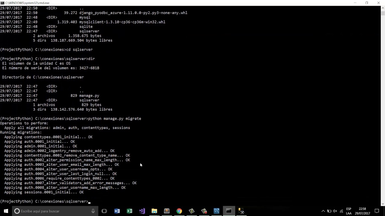 Conexion de Python con SqlServer, MySql, SqLite