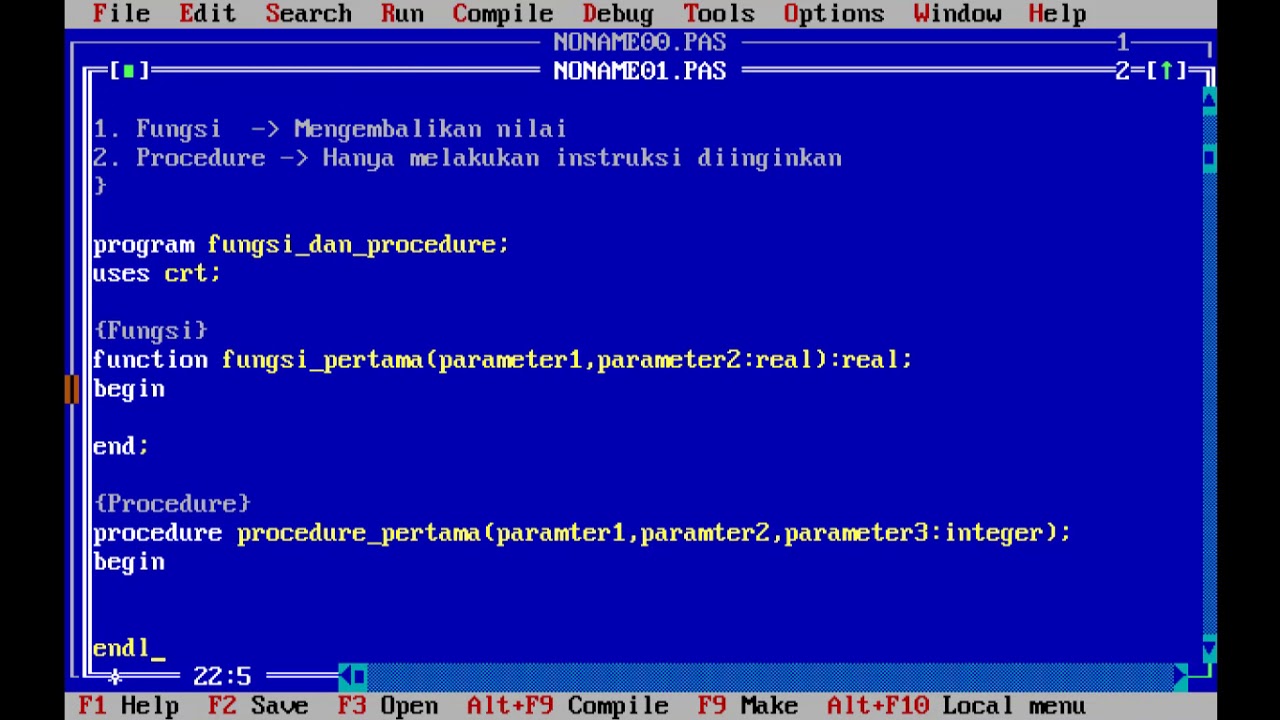 8.1 Free Pascal Tutorial - Pengenalan Fungsi dan Procedure