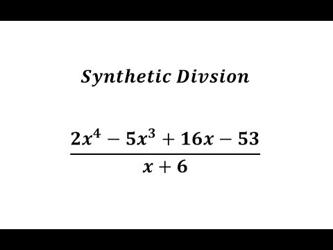 Synthetic Division: Degree 4 Divided by Degree 1 (Missing Term, Neg k ...