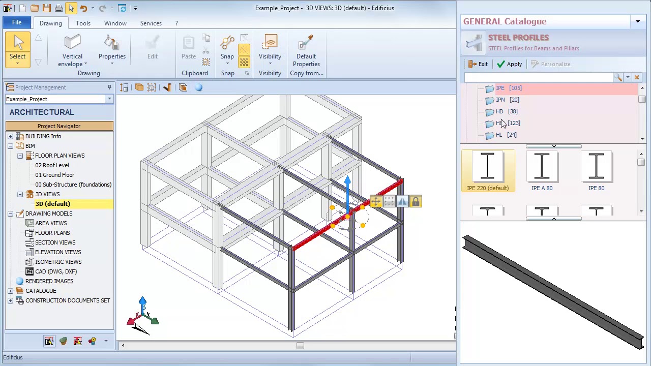 Edificius Tutorial - Beam properties - ACCA software
