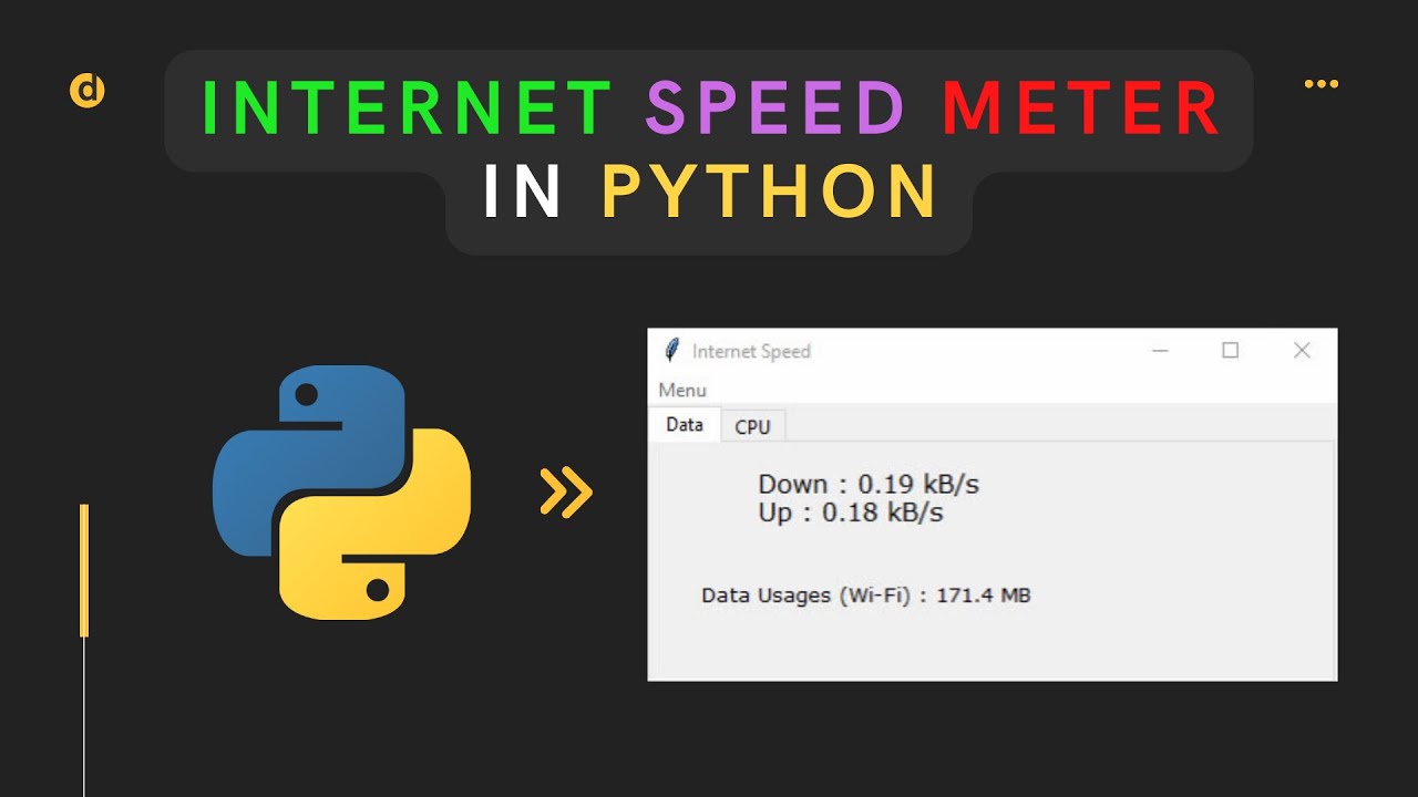 Python Project with source code | Make Internet Speed Meter in Python | Python Projects