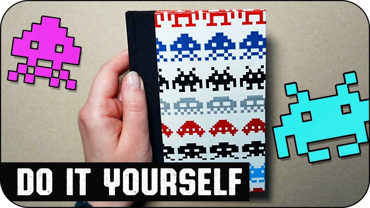 📔 DIY: BOOKBINDING - Space Invaders style ▼ voidea