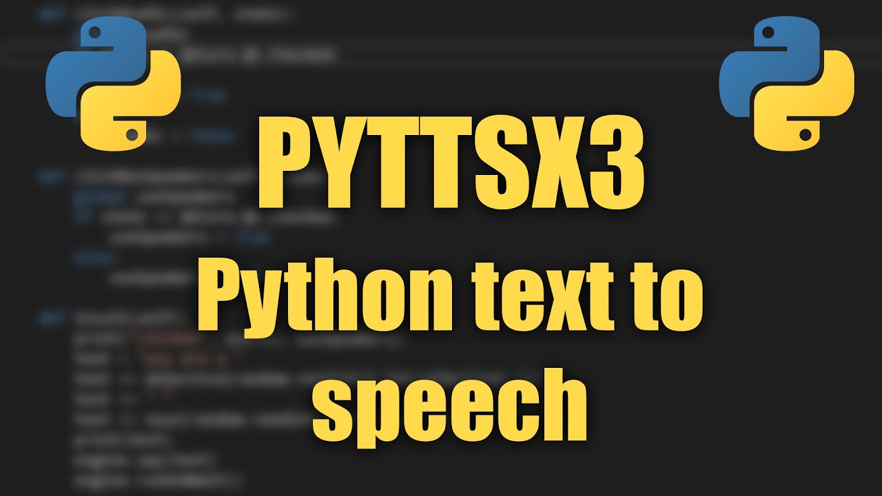 How to use text to speech in python