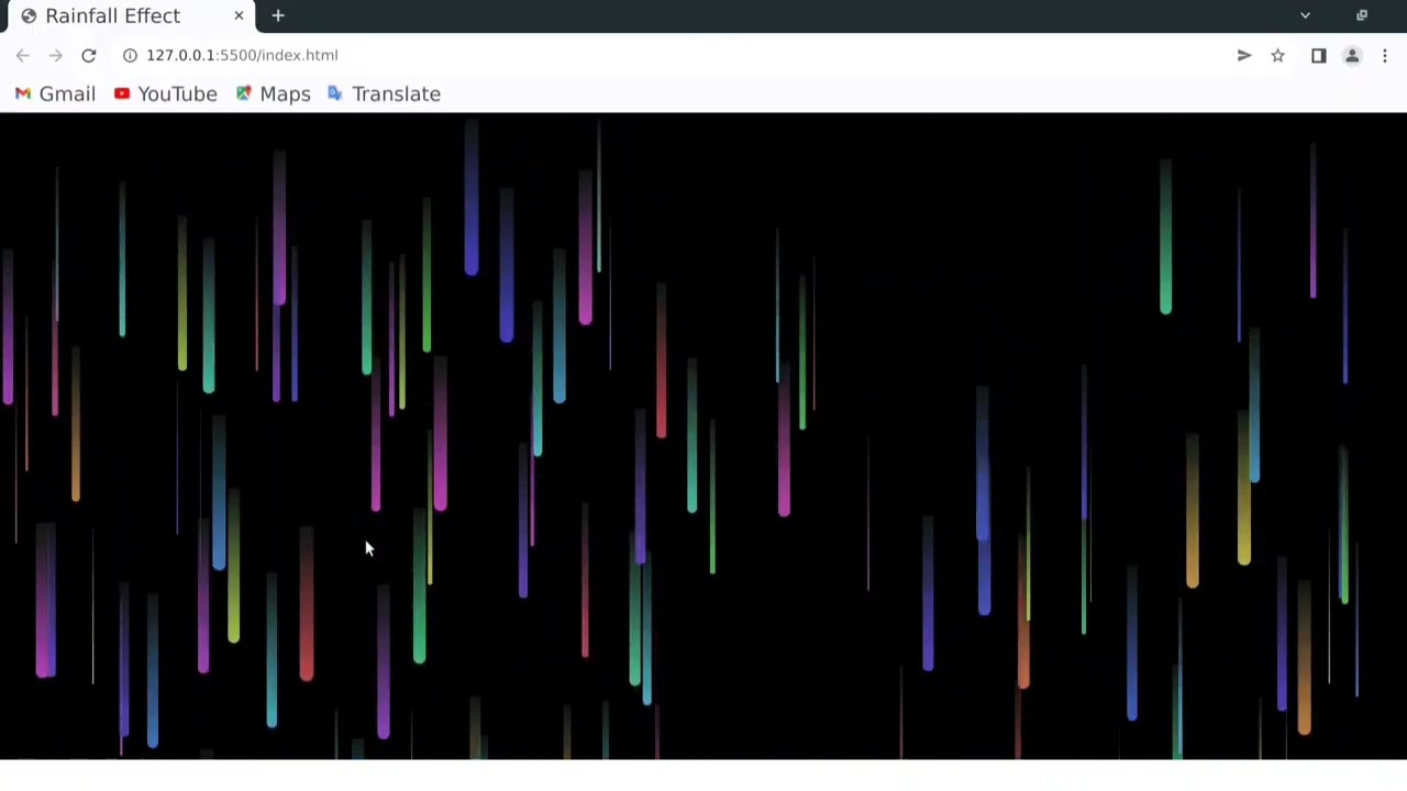 Rain Effect By html, CSS and JavaScript From Scratch.web application tutorial example. coding eg.