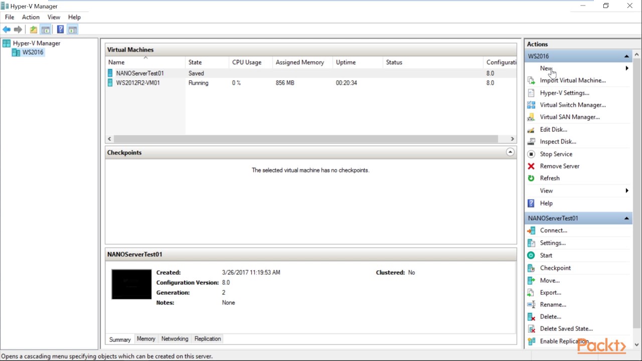 Getting started with Windows Server 2016 Hyper-V : Create & Add Virtual Hard Disk | packtpub.com
