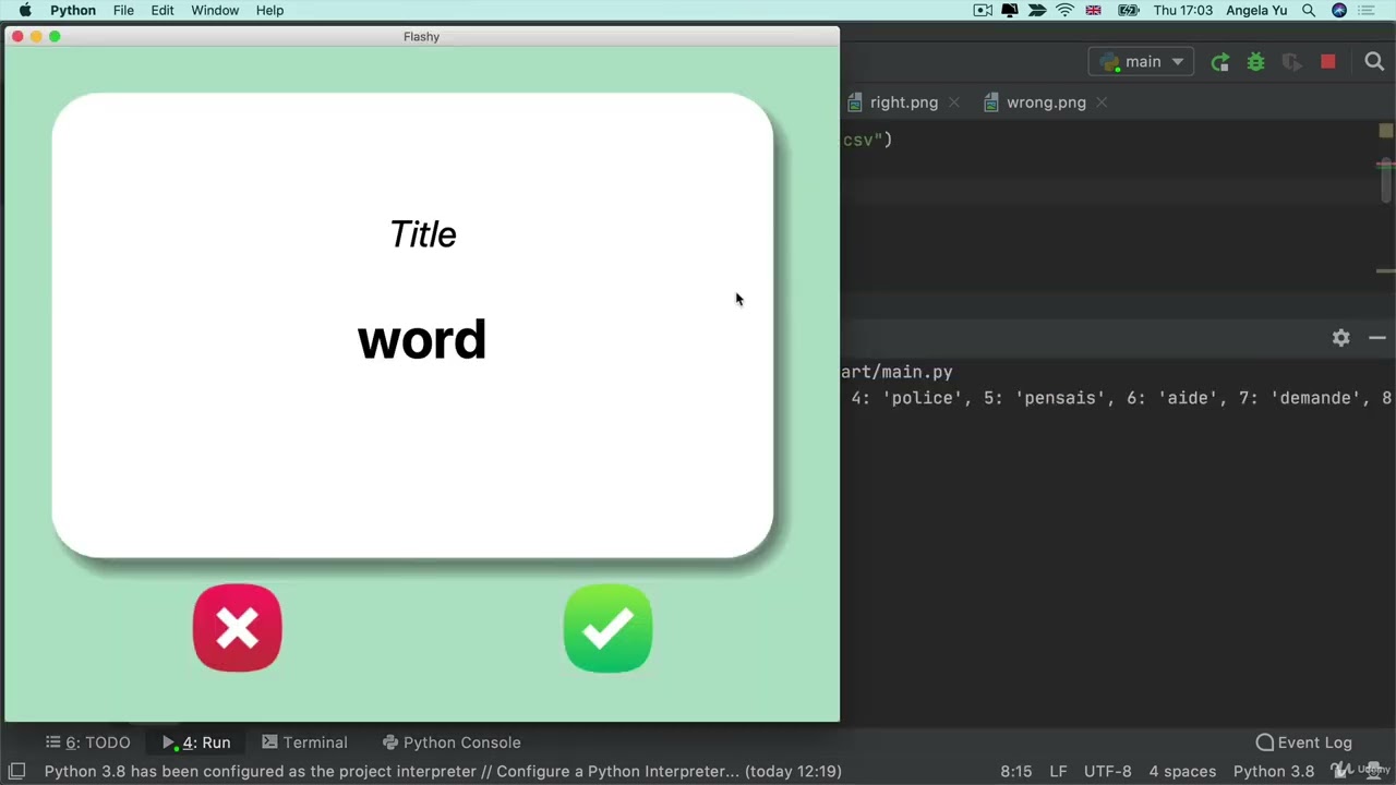 Solution & Walkthrough for Creating New Flash Cards | The Complete Python Pro Bootcamp for 2022
