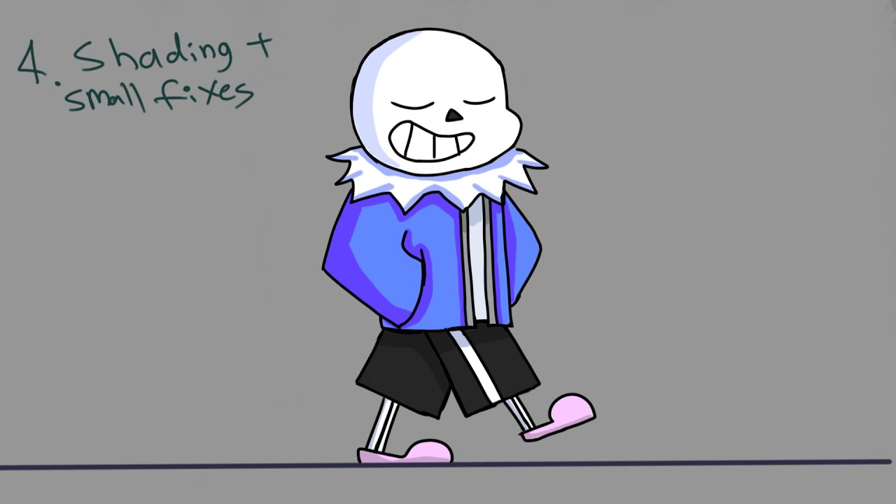 Sans walk cycle animation + process