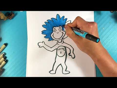 EASY How to Draw DR. SEUSS - Thing 1