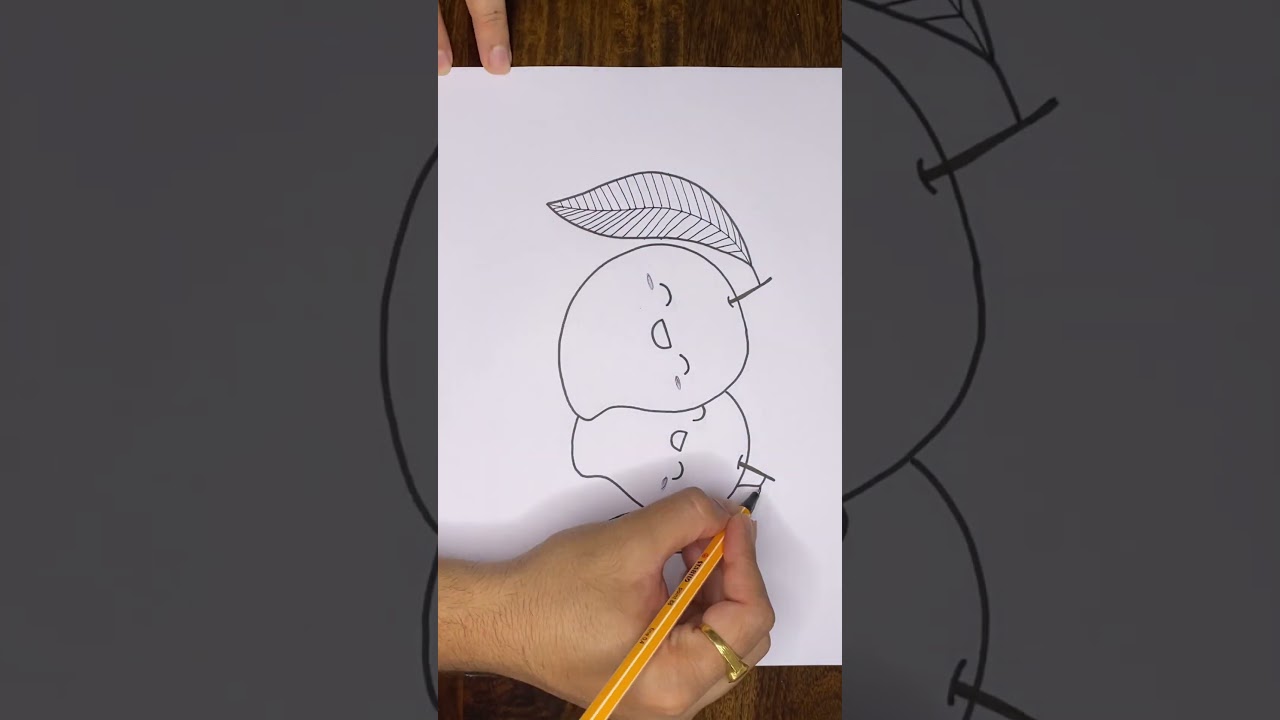 Simple memory drawing | mango drawing | Free tutorials @likeokplease #shorts